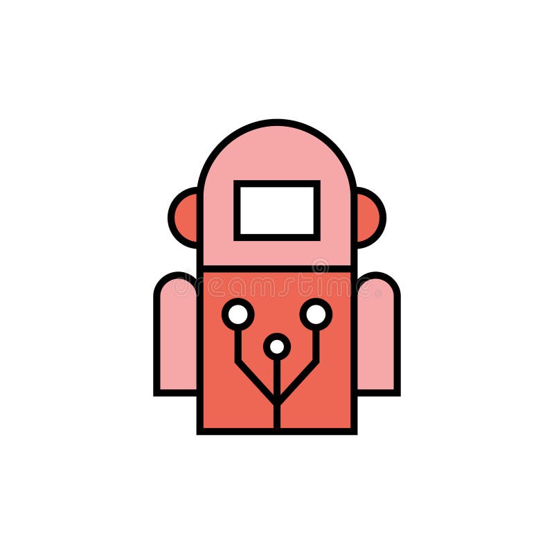 Robot. AI Concept. Artificial Intelligence. Line Coloured Vector Icon ... Robot. AI Concept. Artificial Intelligence. Line Coloured Vector Icon ...