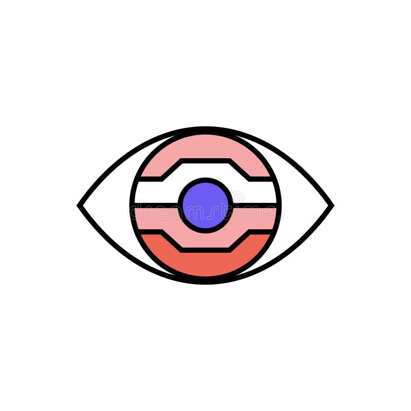 Robotic Eye. AI Concept. Artificial Intelligence. Line Coloured Vector ...