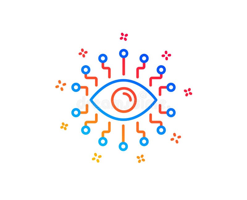 Artificial Intelligence Line Icon. All-seeing Eye Sign. Vector Stock ...