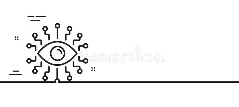 Artificial Intelligence Line Icon. All-seeing Eye Sign. Minimal Line ...