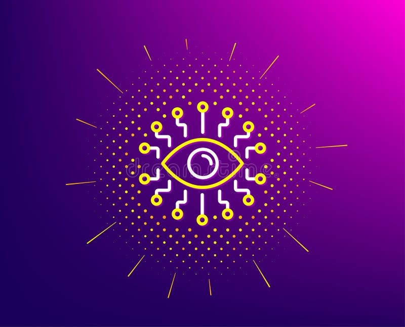 Artificial Intelligence Line Icon. All-seeing Eye Sign. Vector Stock ...