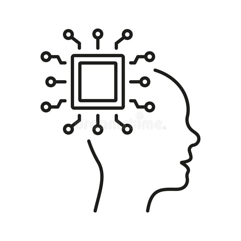 Digital Technology Human Brain with Blue Background Lighting Effects ...