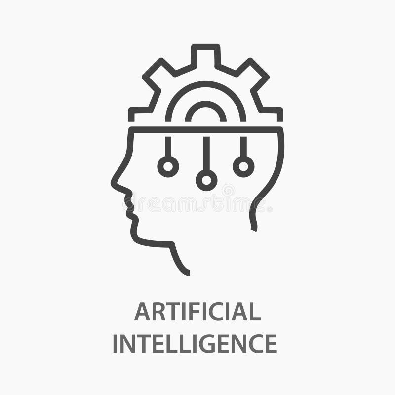 Artificial Intelligence Icon Set. Illustrations Isolated on White Stock ...