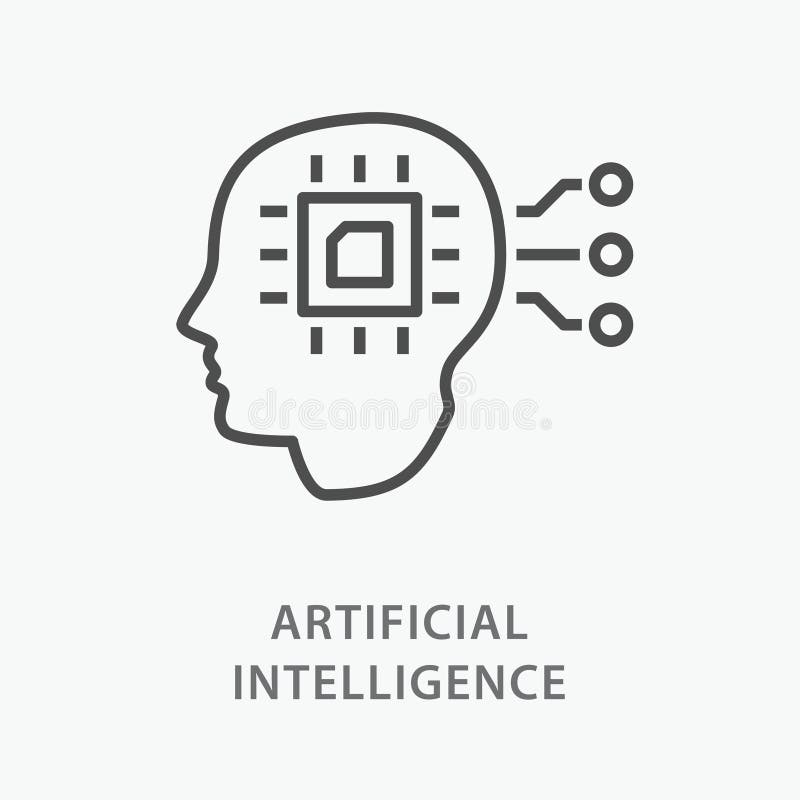 Artificial Intelligence Icon Set. Illustrations Isolated on White Stock ...