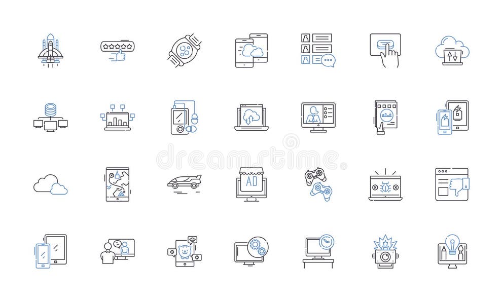 Artificial Intelligence Line Icons Collection. Intelligence, Automation, Machine, Algorithm ...