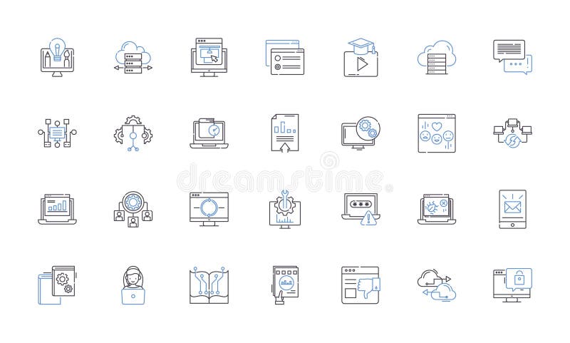 Artificial Intelligence Line Icons Collection. Robotics, Automation ...