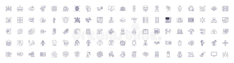 Artificial Intelligence Line Icons Signs Set. Design Collection of AI ...