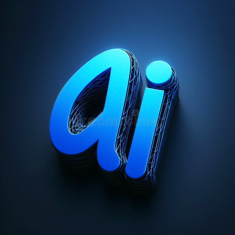 Artificial Intelligence Logo on Dark Blue Background. AI Generated ...
