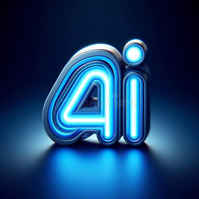 Artificial Intelligence Logo on Dark Blue Background. AI Generated ...