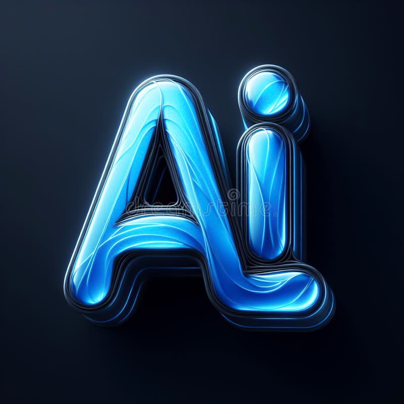 Artificial Intelligence Logo on Dark Blue Background. AI Generated ...