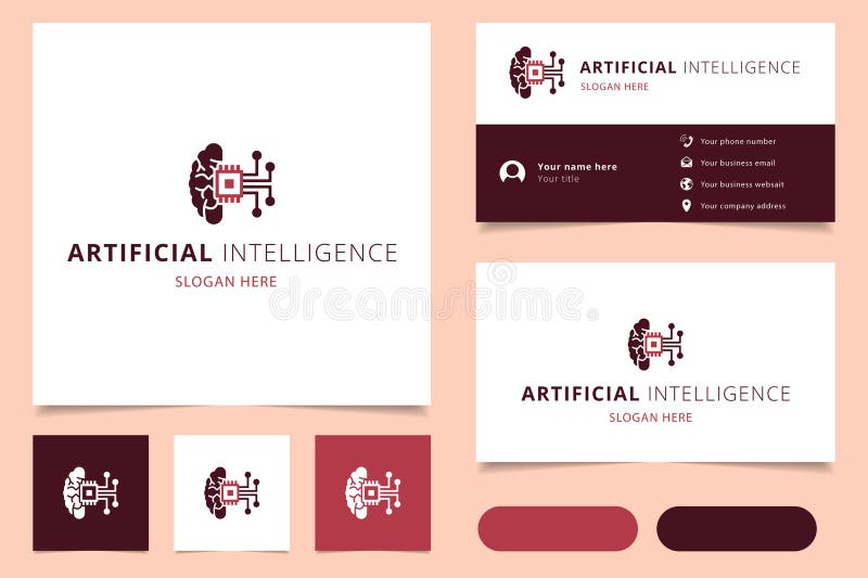 Artificial Intelligence Logo Design with Editable Slogan. Branding Book ...