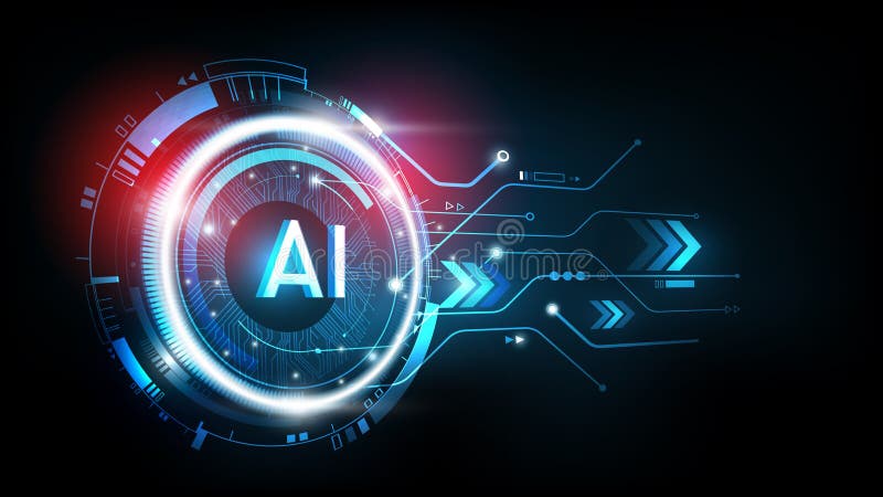 Artificial Intelligence Logo on Futuristic Technology Background, AI ... Artificial Intelligence Logo on Futuristic Technology Background, AI ...