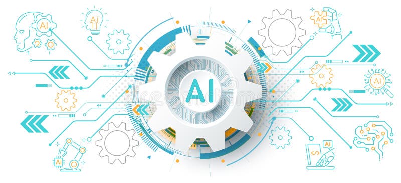 Artificial Intelligence Logo on Futuristic Technology Background and ...