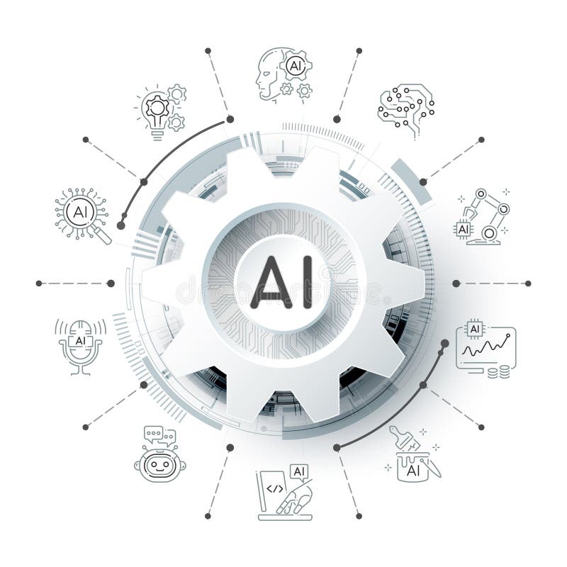 Artificial Intelligence Logo on Futuristic Technology Background and ...