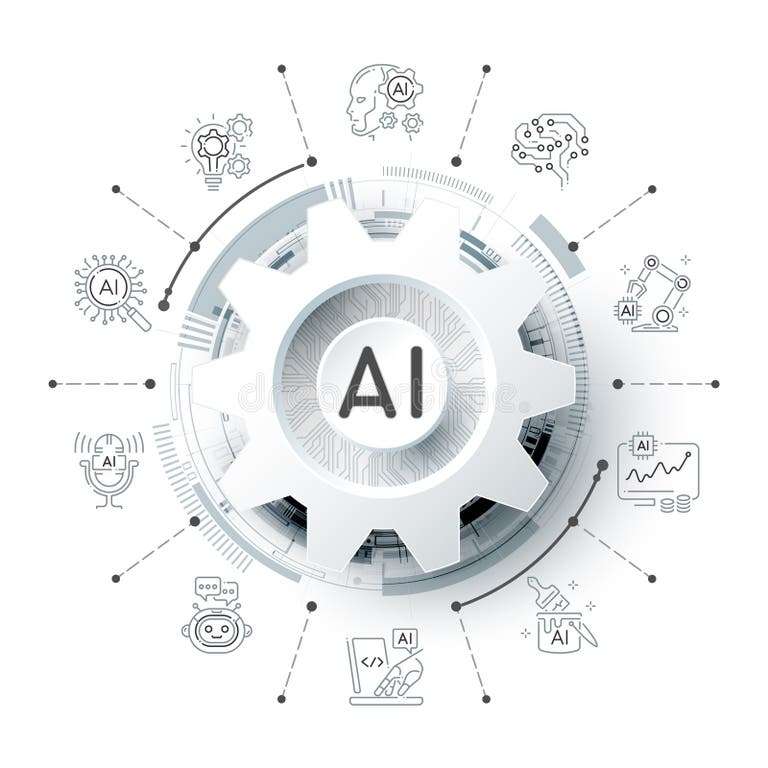 Artificial Intelligence Logo on Futuristic Technology Background and ...