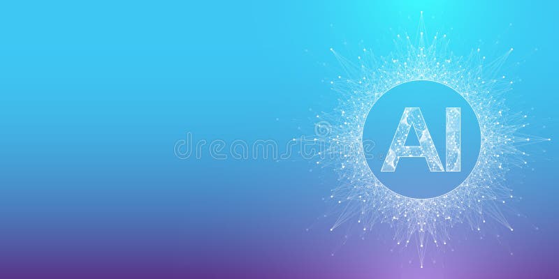 Artificial Intelligence Logo Machine Learning Concept Digital Brain Stock Illustration