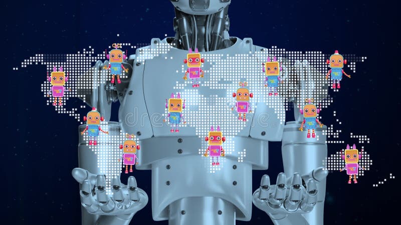 Artificial Intelligence, Machine Learning Concept, Big Data, Cloud Computing, Computer Network ...