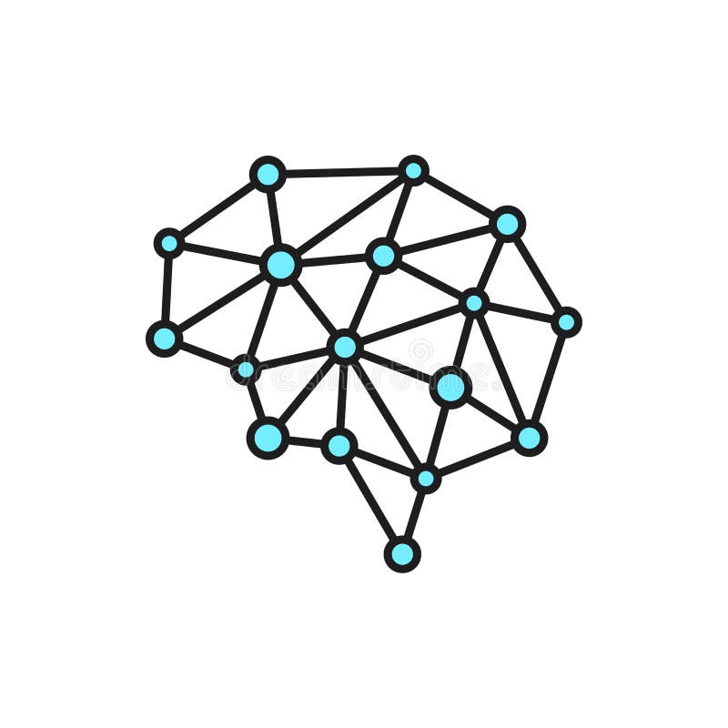 Machine Learning and Neural Network Outline Icon Stock Vector ...