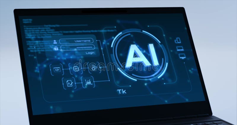 Artificial Intelligence and Machine Learning - Robot Touching Laptop ...