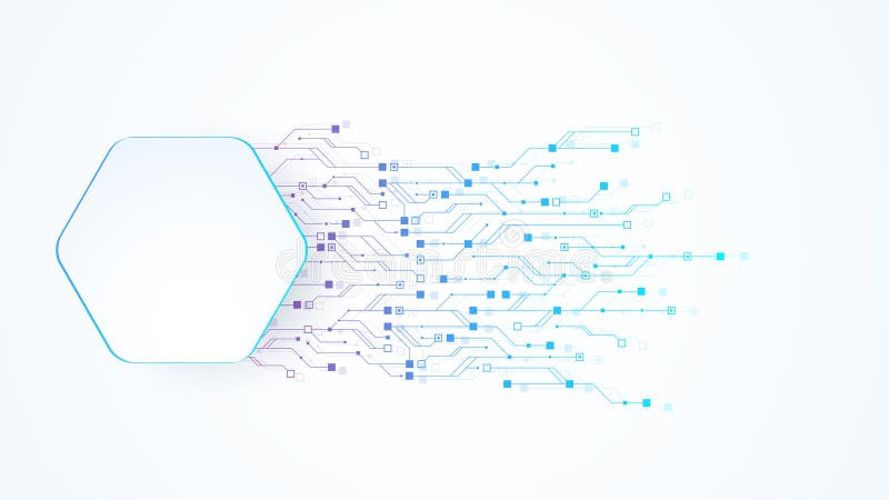 Artificial Intelligence or Machine Learning Vector Design. Quantum Computer Technology Concept ...