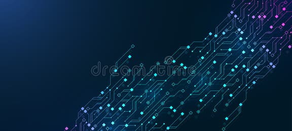 Artificial Intelligence or Machine Learning Vector Design. Quantum Computer Technology Concept ...