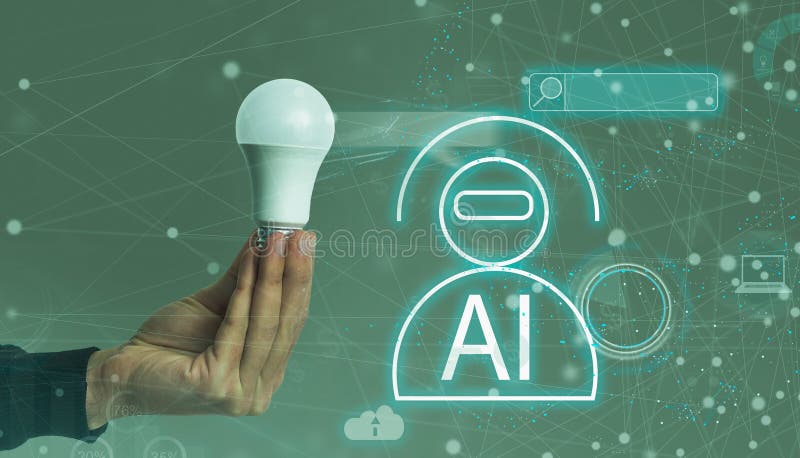 Artificial Intelligence. Man Using Technology Smart Robot AI, Chatbot ...