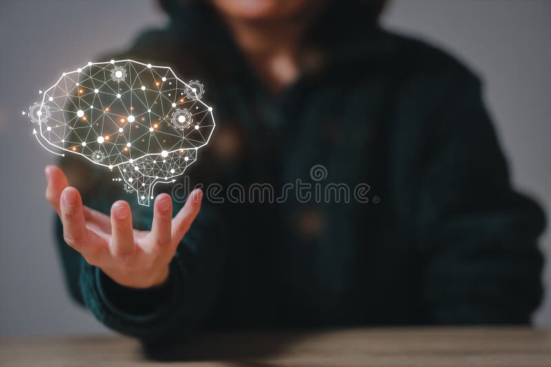 Artificial Intelligence. Man Using Technology Smart Robot AI ...