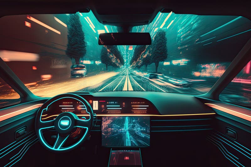 Artificial Intelligence Manages Transport. Technological Car without a ...