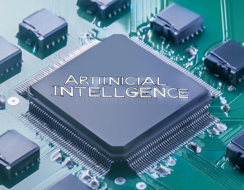 Artificial Intelligence Micro Chip with Text on Chip Stock Illustration ... Artificial Intelligence Micro Chip with Text on Chip Stock Illustration ...