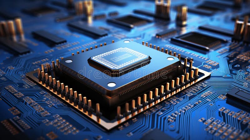 Artificial Intelligence Micro Processor on Computer Motherboard with ...