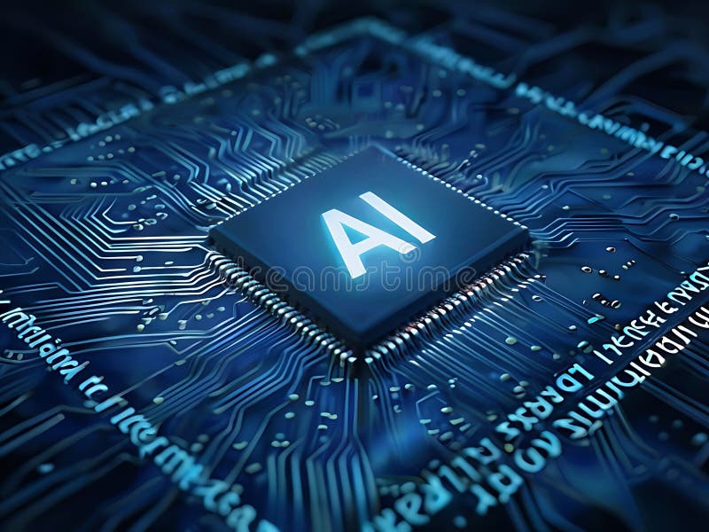 Artificial Intelligence Microchip Stock Illustration - Illustration of ...