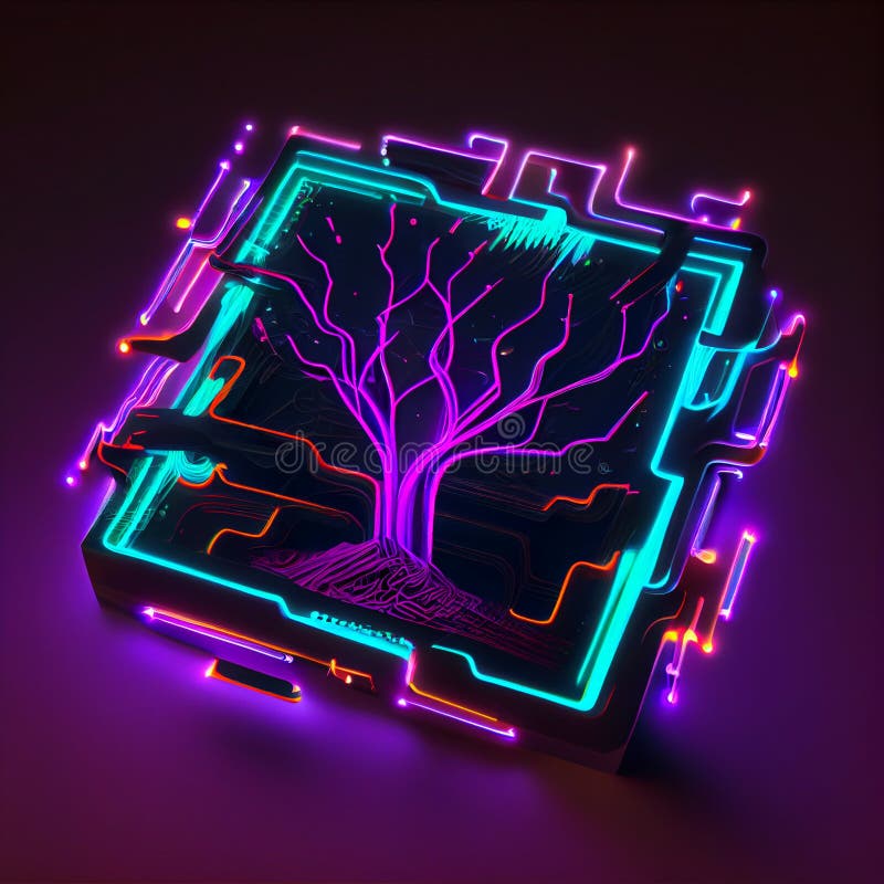 Artificial Intelligence Microchip and Neural Connections Generated ...