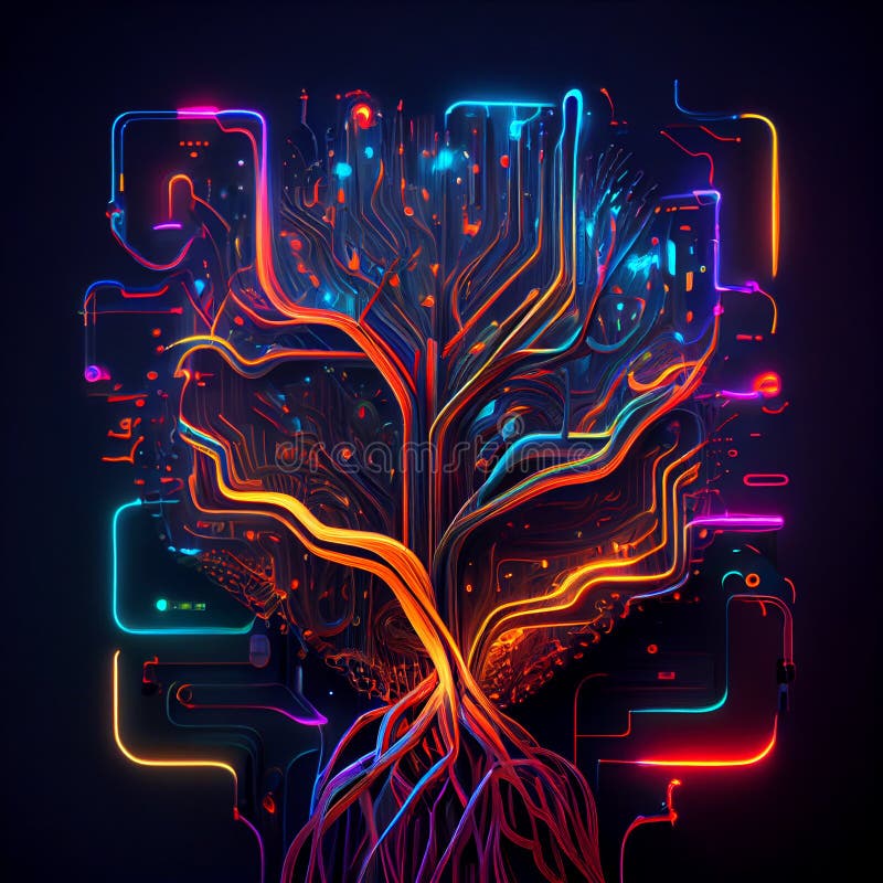 Artificial Intelligence Microchip and Neural Connections Generated ...