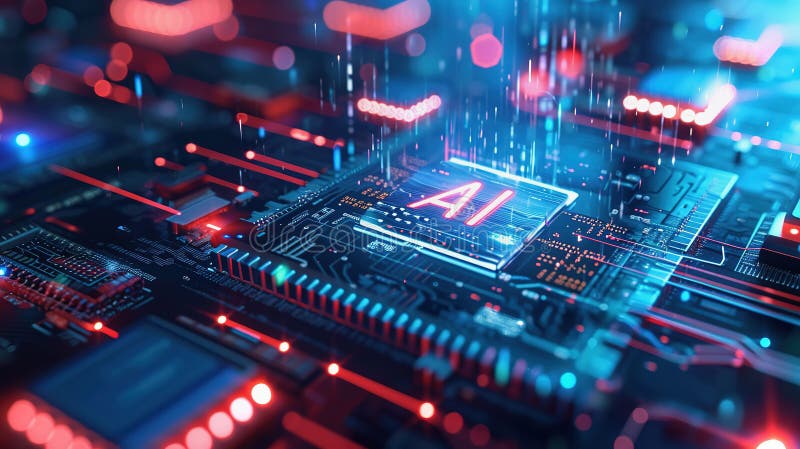 Artificial Intelligence Microchip Technology Stock Photo - Image of ...