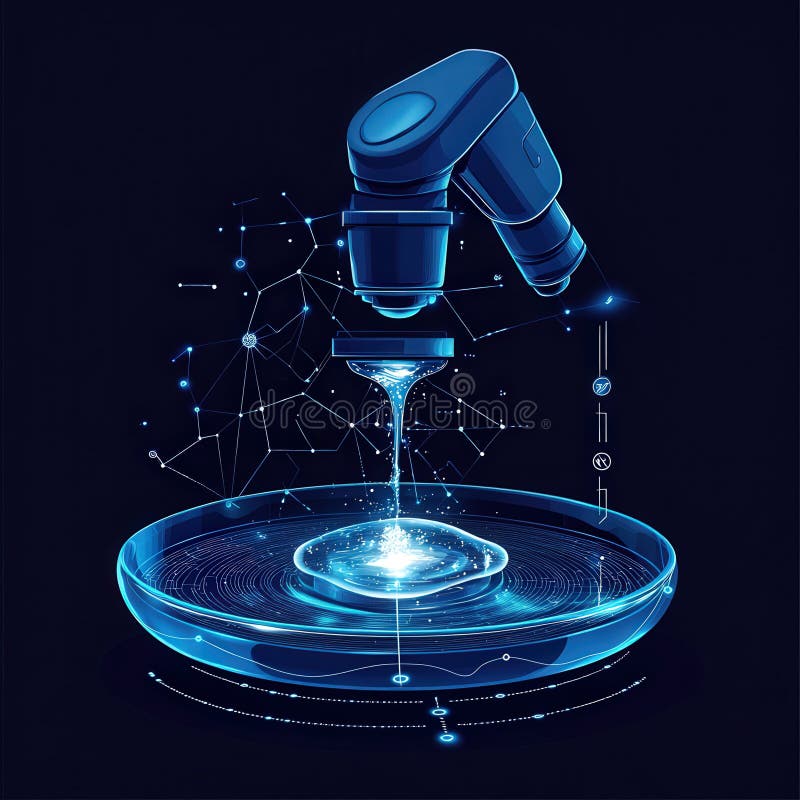 Artificial Intelligence Microscope Generative AI Stock Illustration ...