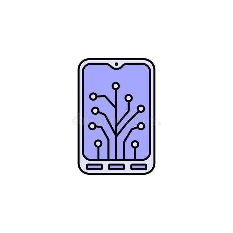 Artificial Intelligence Mobile Phone Technology Icon Stock Vector ...