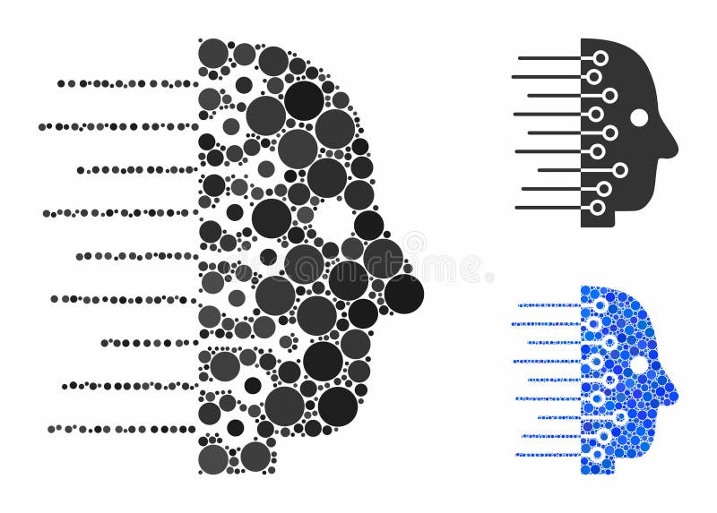 Artificial Intelligence Mosaic Icon of Circles Stock Vector ...