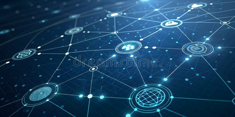 Artificial Intelligence Network. Abstract Image of a Digital Network ...