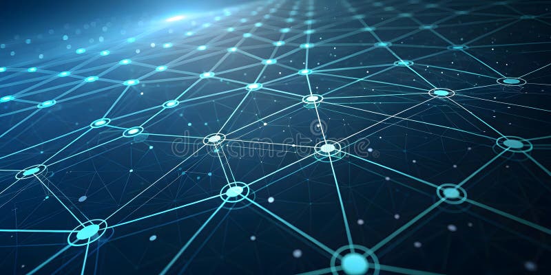 Artificial Intelligence Network. Abstract Image of a Digital Network ...