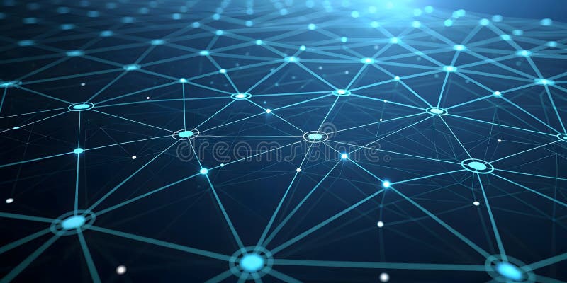 Artificial Intelligence Network. Abstract Image of a Digital Network ...
