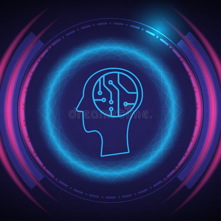Artificial Intelligence Network Head Brain Technology. Stock Vector ...