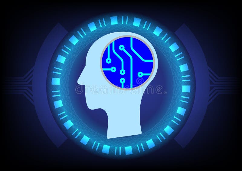 Artificial Intelligence Network Head Brain Technology. AI Technology ...