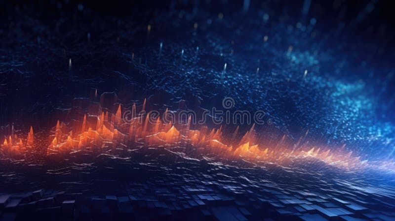 Artificial Intelligence Network Visualization on Dark Abstract ...