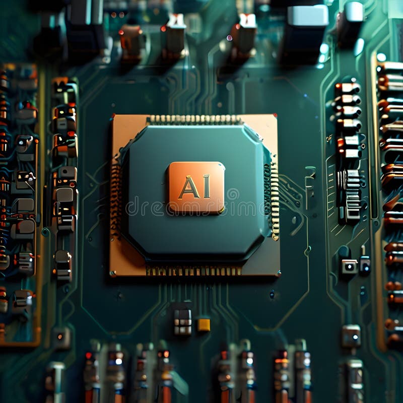 Artificial Intelligence and Neural Engine Core. Stock Illustration ...