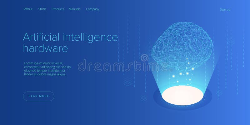 Artificial Intelligence or Neural Network Concept in Isometric Vector ...