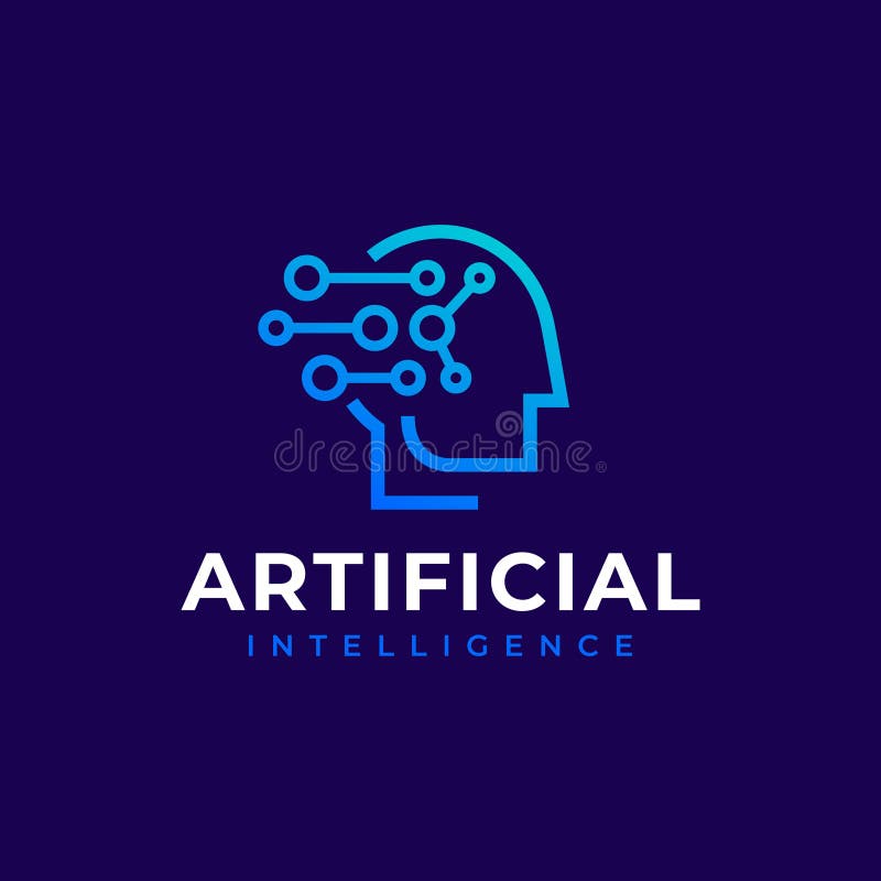 Artificial Intelligence Neural Network Head Brain Technology Logo Stock ...