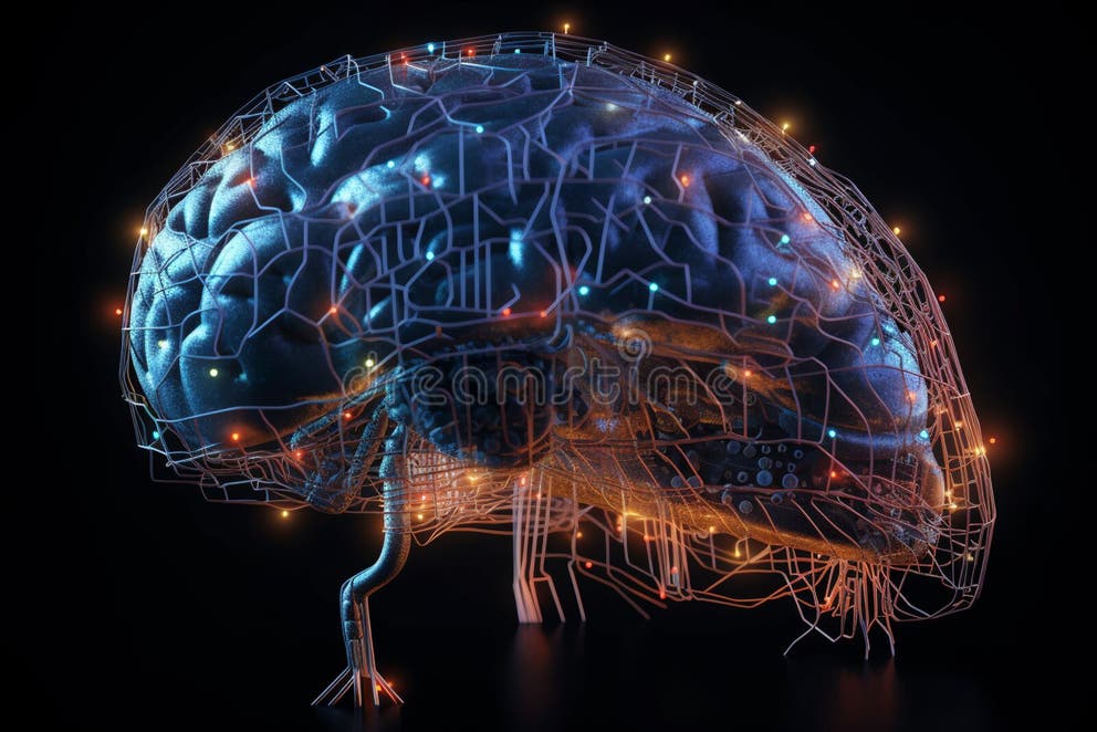 Artificial Intelligence Neural Networks Brain Concept. Stock ...