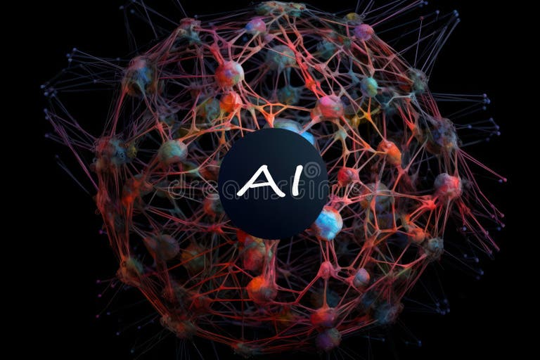 Artificial Intelligence and Neural Networks Logo Generative Ai Stock ...