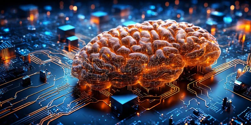 Artificial Intelligence Neurological Data Brain Stock Image - Image of ...