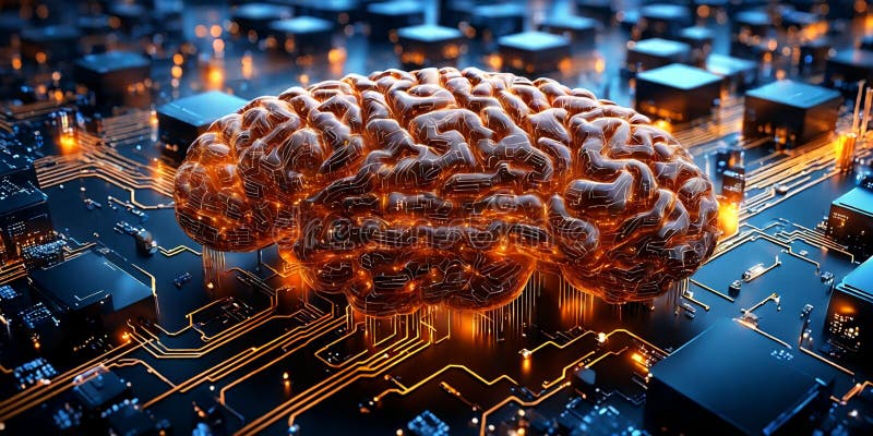 Artificial Intelligence Neurological Data Brain Stock Image - Image of ...